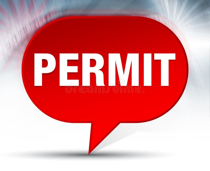 Permit Red Bubble Background Stock Illustration - Illustration of ...