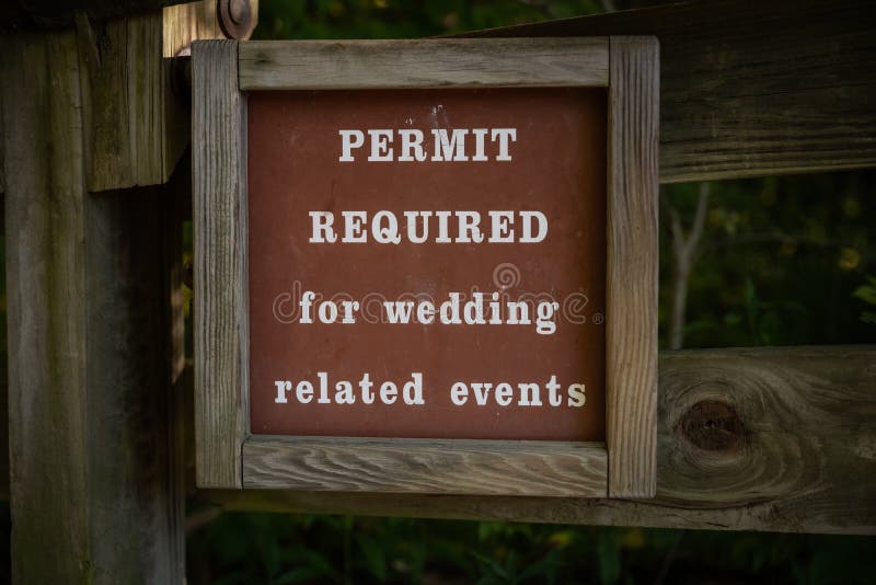 Permit Required Sign stock photo. Image of wooden, fence - 203122068
