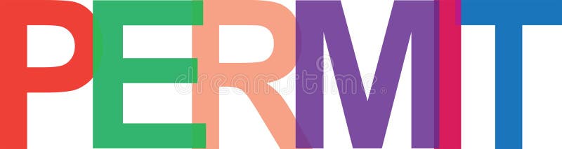 Permit word block on white stock illustration. Illustration of permit ...