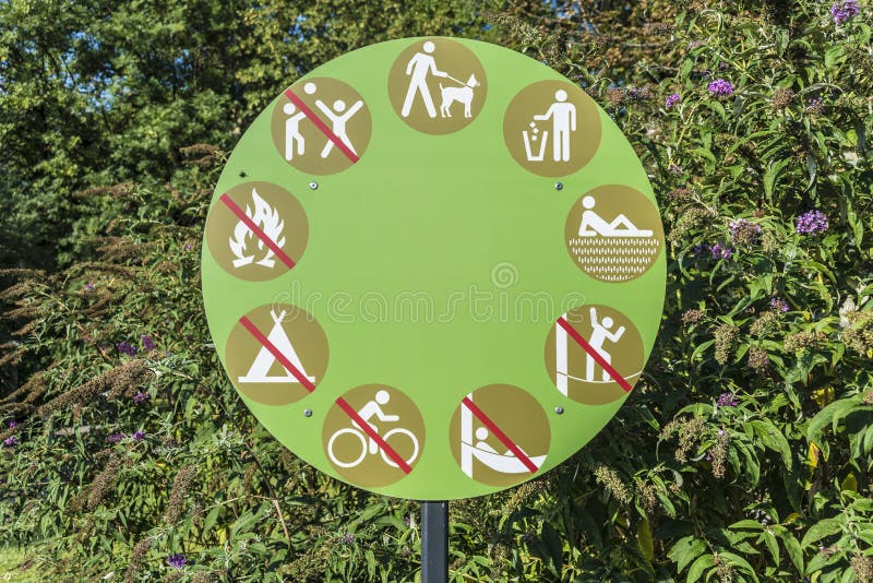 Permitted and Prohibited Activities. Stock Photo - Image of green ...