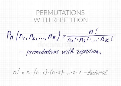 Permutations with Repetition Formula Stock Vector - Illustration of ...