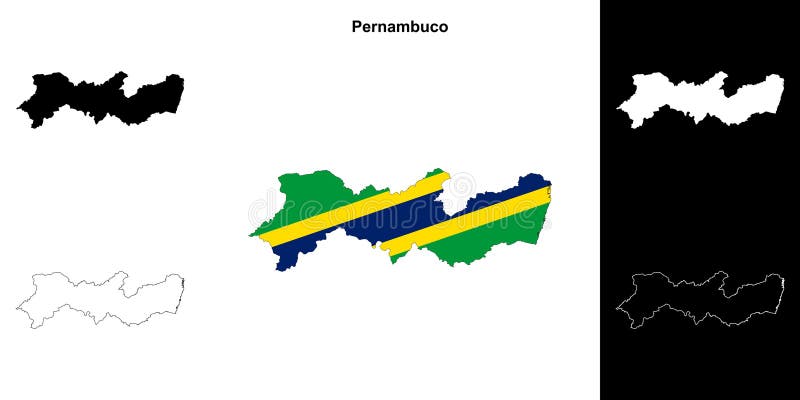 Pernambuco outline map stock vector. Illustration of vector - 323587683