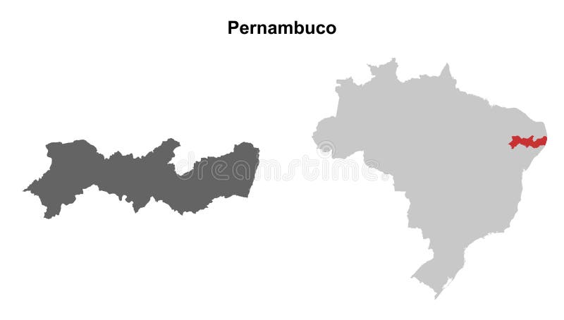 Pernambuco outline map stock vector. Illustration of icon - 378850559