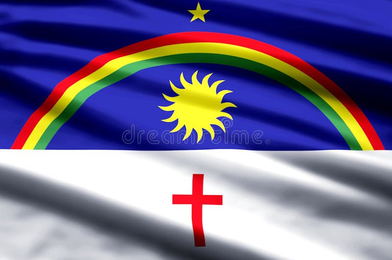 Pernambuco Flag Waving Vector Illustration On White Background States