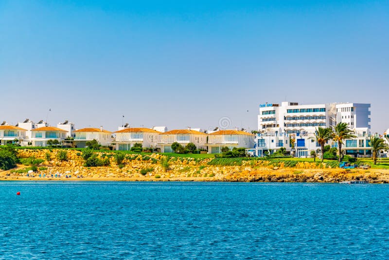 PERNERA, CYPRUS, AUGUST 30, 2017: Hotel Resorts and Beaches Situated ...