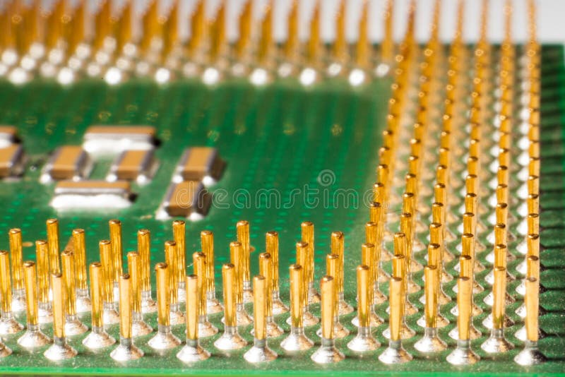 Perni Del Microprocessore Di Vista Del Primo Piano Immagine Stock ...