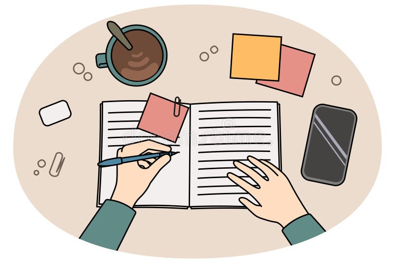 Peron Making Notes in Notebook Stock Vector - Illustration of people ...