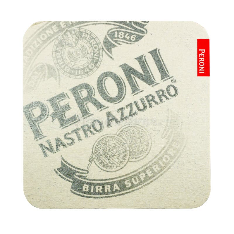 Peroni Beer Mat Isolated on White Background. Editorial Stock Photo ...
