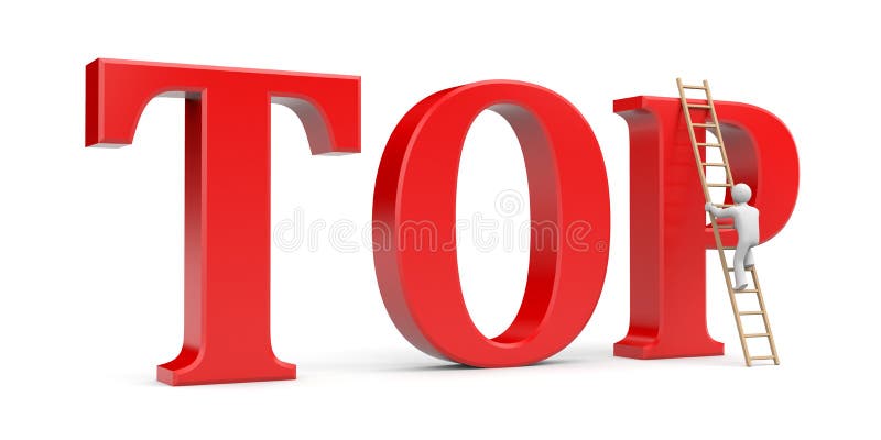 Perosn climb on TOP word stock illustration. Illustration of puppet ...