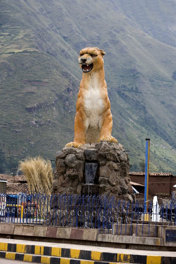 Perou stock photo. Image of peru, statue, cougar, front - 171023848