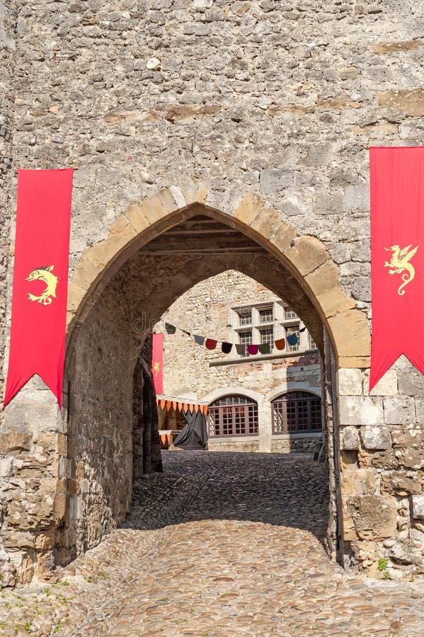 Perouges (France), Medieval Village Stock Image - Image of urban, city ...