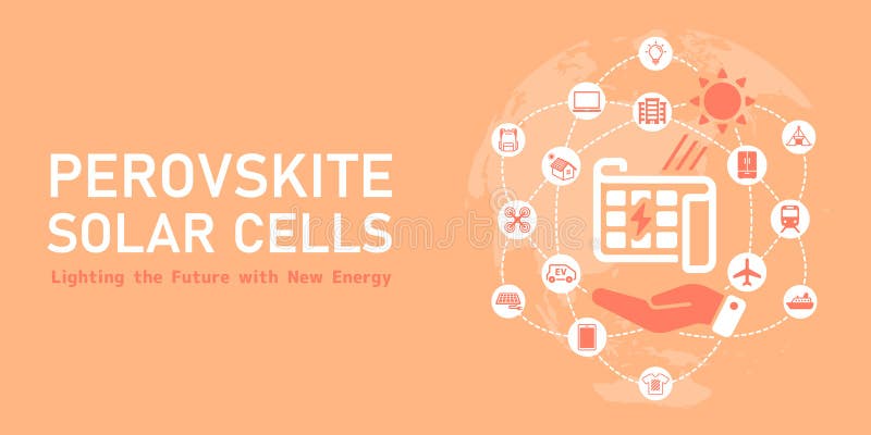 Perovskite Solar Cell Applications Vector Banner Illustration Stock ...
