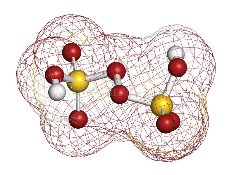 Peroxydisulfuric Acid Oxidizing Agent Molecule. 3D Rendering Stock ...