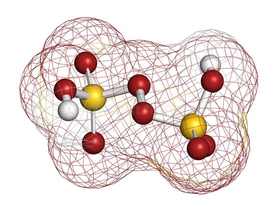 Peroxydisulfuric Acid Oxidizing Agent Molecule. 3D Rendering Stock ...