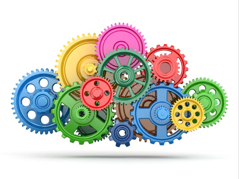 Color gears stock illustration. Illustration of communication - 11177743
