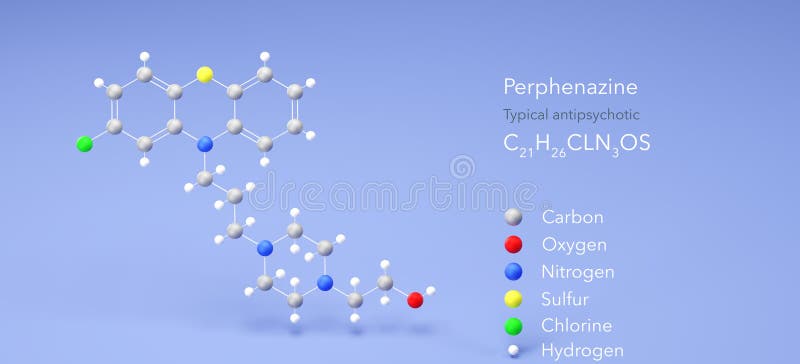 Perphenazine Molecule, Molecular Structures, Phenothiazines, 3d Model ...