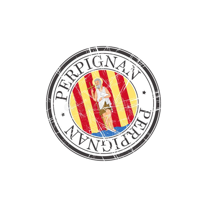 Flag of Perpignan in Pyrenees-Orientales of Occitanie is a Region of ...