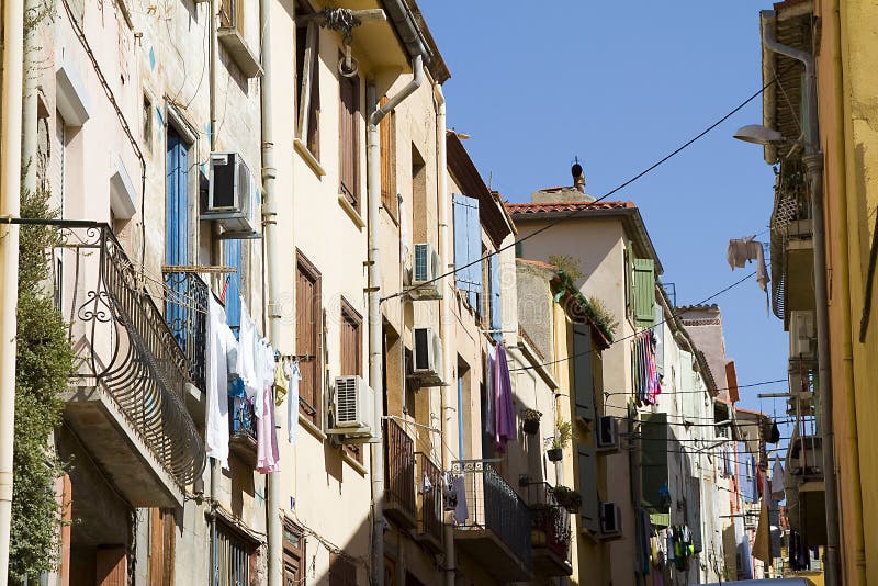 Perpignan, France stock image. Image of street, balcony - 35607987