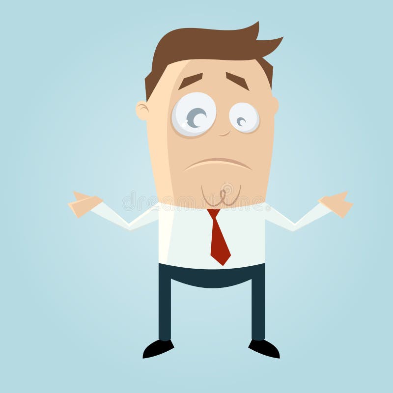 Perplexed cartoon man stock vector. Illustration of blue - 32005045