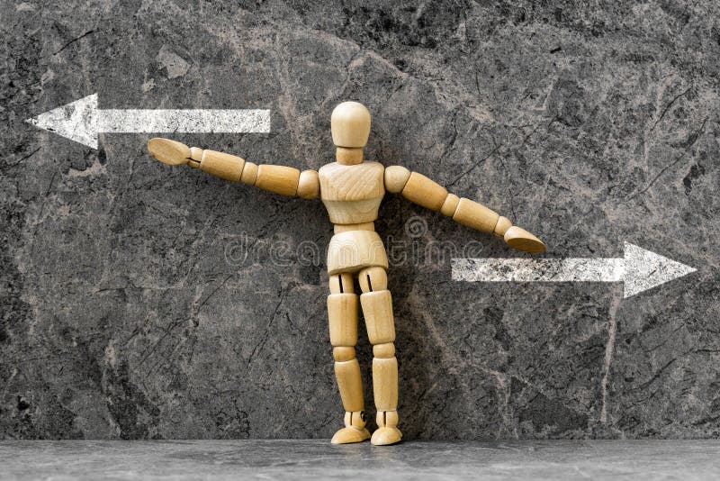Perplexed and Confused Dummy, Has To Choose a Side Stock Image - Image ...