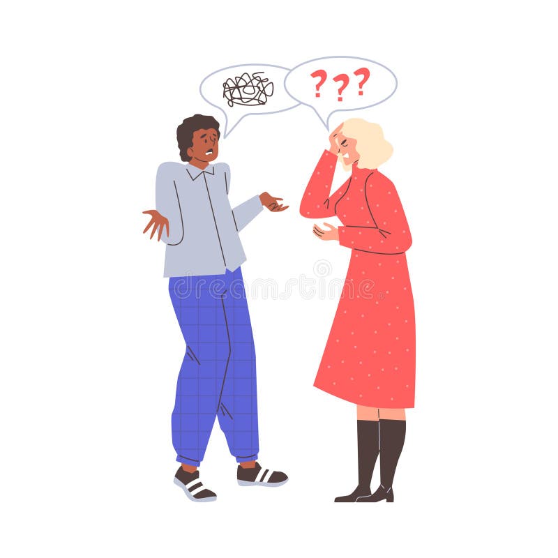 Couple S Argument with Question Marks Vector Illustration Stock Vector ...