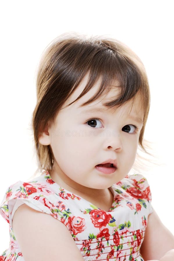 Perplexed little girl stock image. Image of pretty, hair - 28915193
