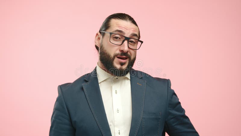 Confused Businessman in Blue Suit Unhappy with Situation Stock Video ...