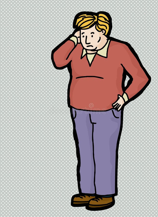 Perplexed Man Cartoon stock illustration. Illustration of standing ...