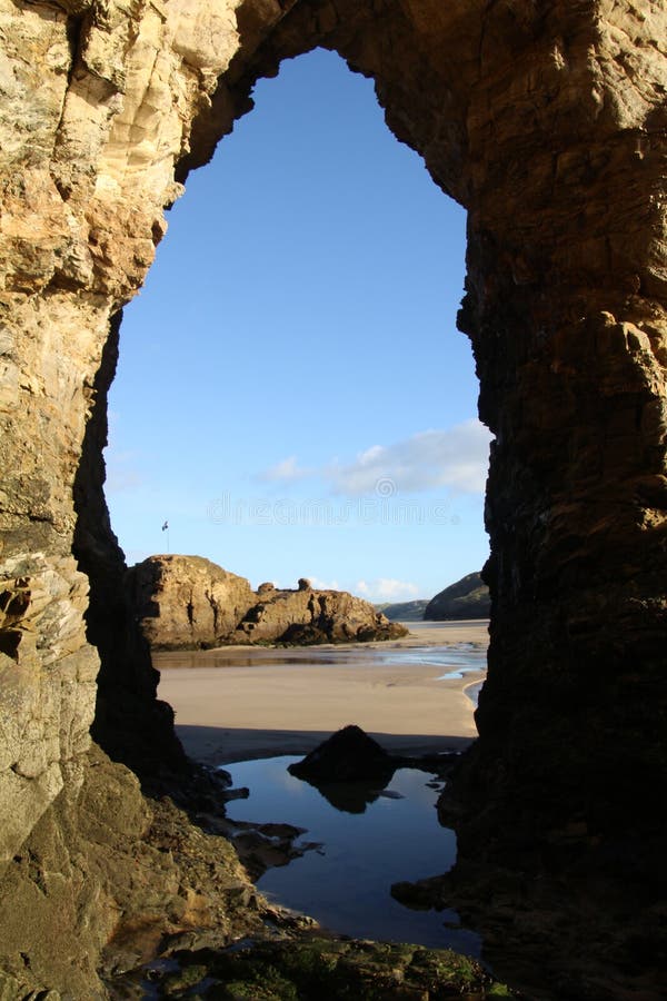 Perranporth beach stock photo. Image of outdoors, rock - 79004414