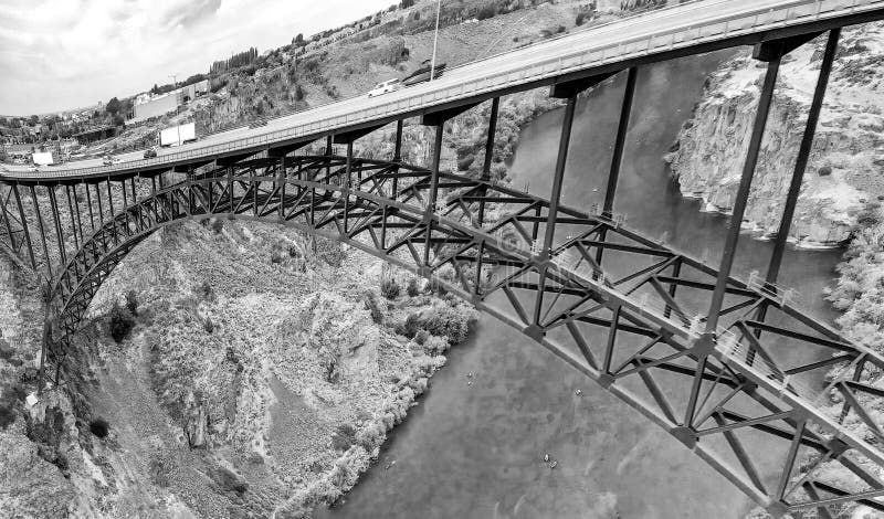 Perrine Memorial Bridge Aerial View in Jerome, Idaho Stock Image ...