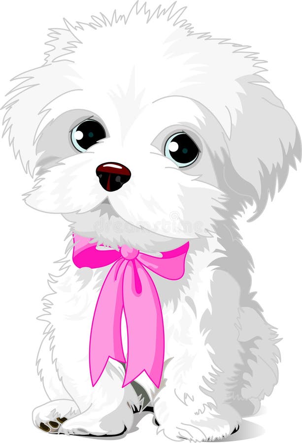 Perrito blanco ilustración del vector. Ilustración de mascotas - 35530105