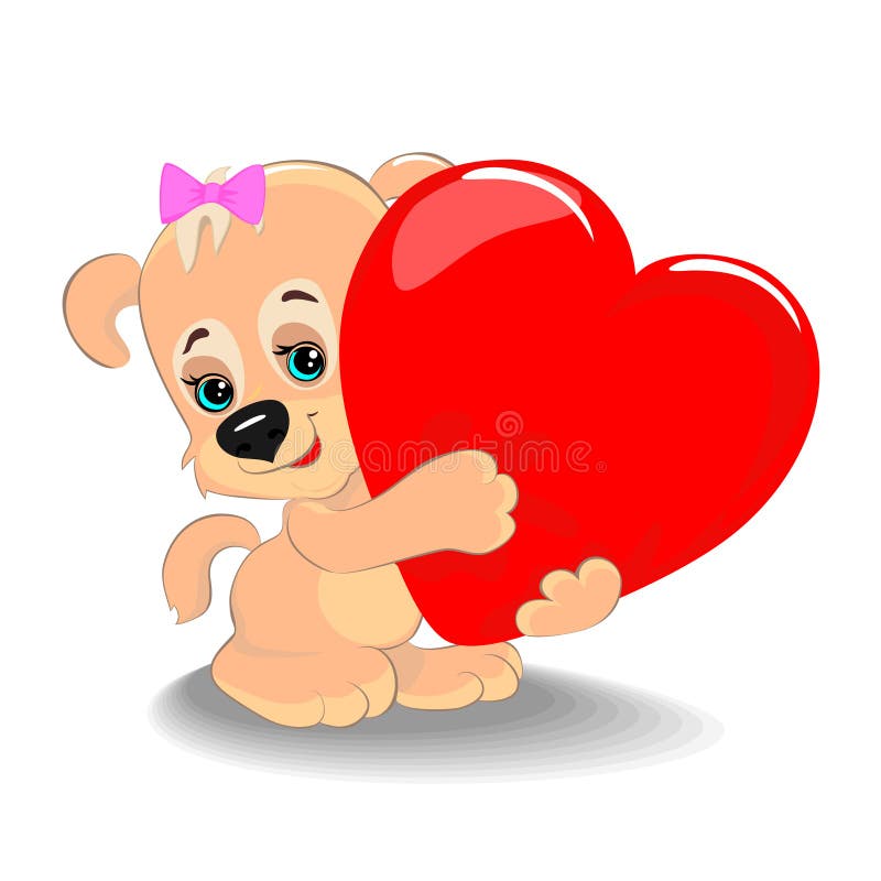 Perrito con el corazón ilustración del vector. Ilustración de lindo ...