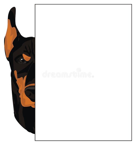 Perro asomado a la bandera stock de ilustración. Ilustración de amigo ...