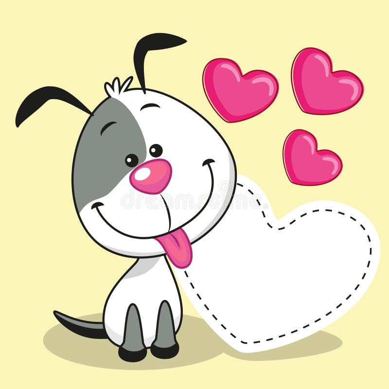 Perro con los corazones ilustración del vector. Ilustración de bebé ...
