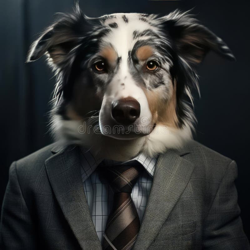 Perro con traje de corbata imagen de archivo. Imagen de formal - 298612785