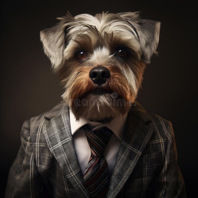 Perro con traje de corbata imagen de archivo. Imagen de perro - 298616439