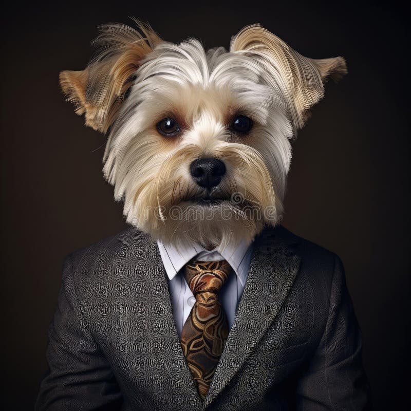 Perro con traje de corbata imagen de archivo. Imagen de humor - 298617997