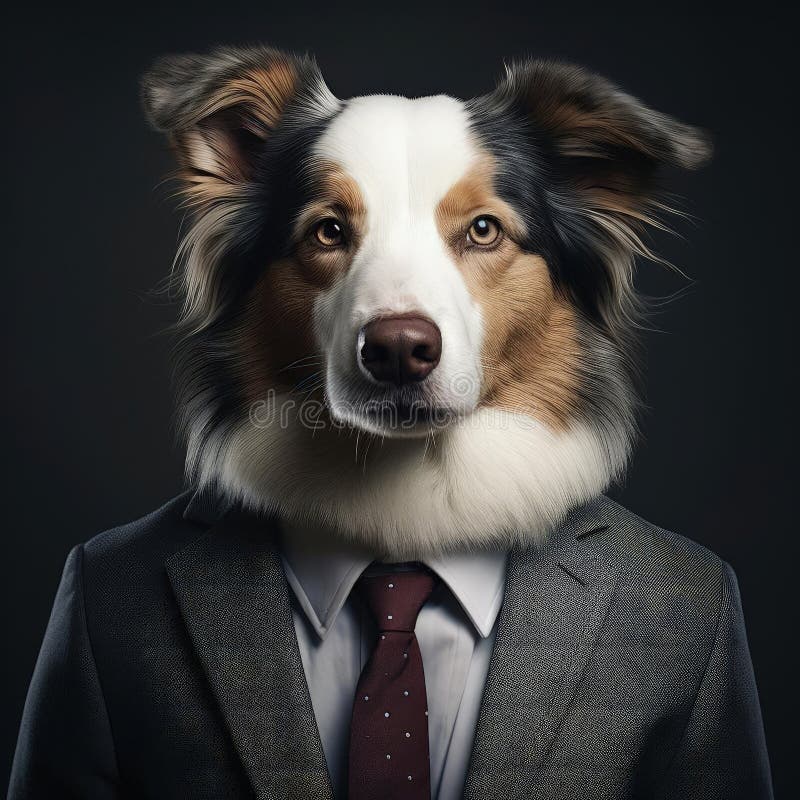 Perro con traje de corbata imagen de archivo. Imagen de generado ...