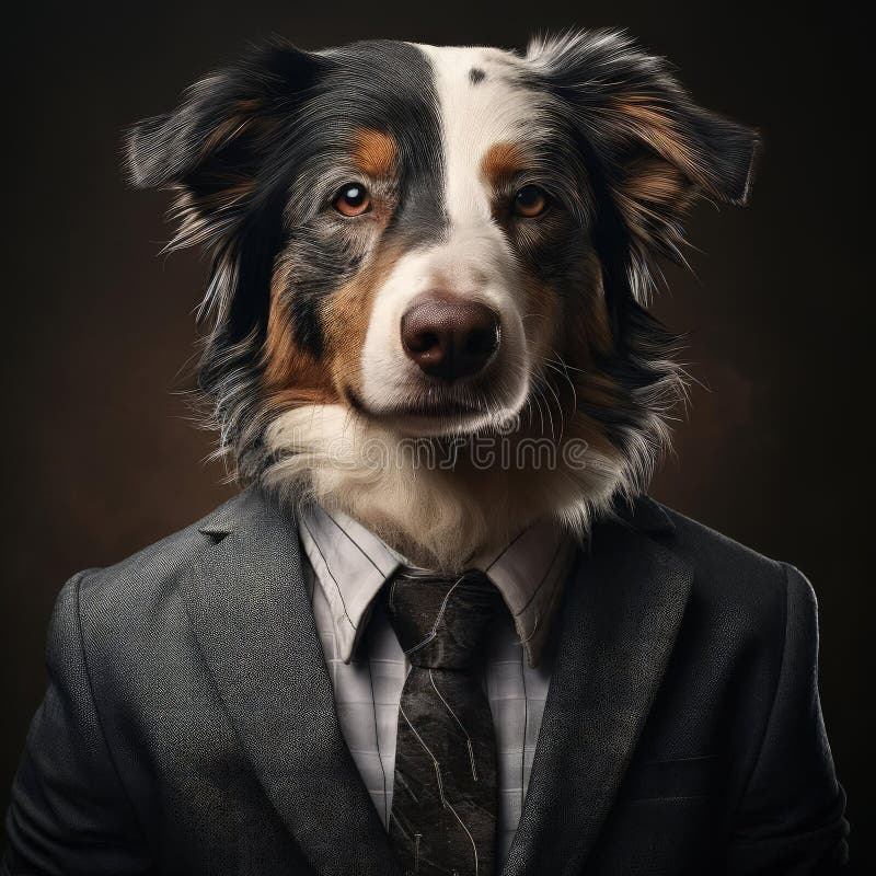 Perro con traje de corbata imagen de archivo. Imagen de empresario ...