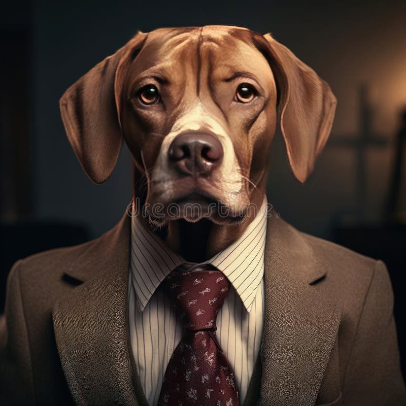 Perro con traje de corbata foto de archivo. Imagen de chistoso - 299415570