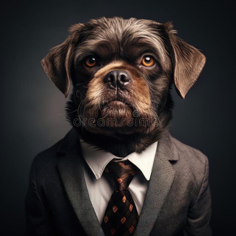 Perro con traje de corbata imagen de archivo. Imagen de divertido ...