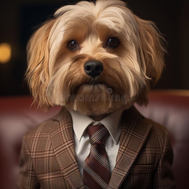 Perro con traje de corbata foto de archivo. Imagen de perro - 299943358