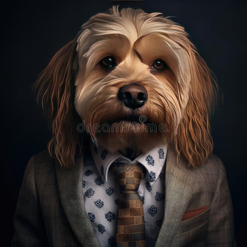 Perro con traje de corbata imagen de archivo. Imagen de ordenador ...