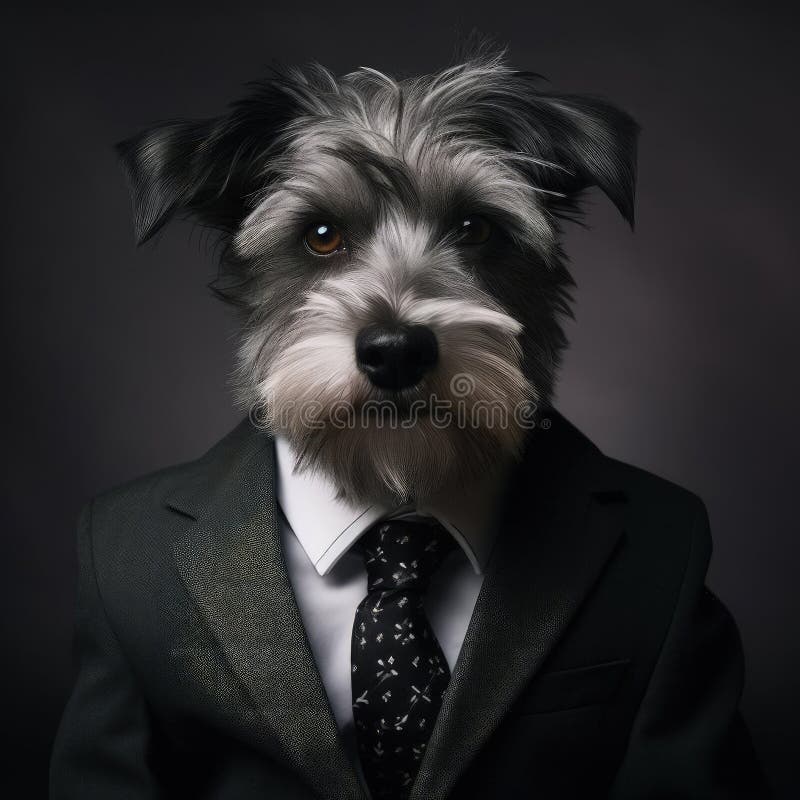 Perro con traje de corbata foto de archivo. Imagen de perro - 299944282