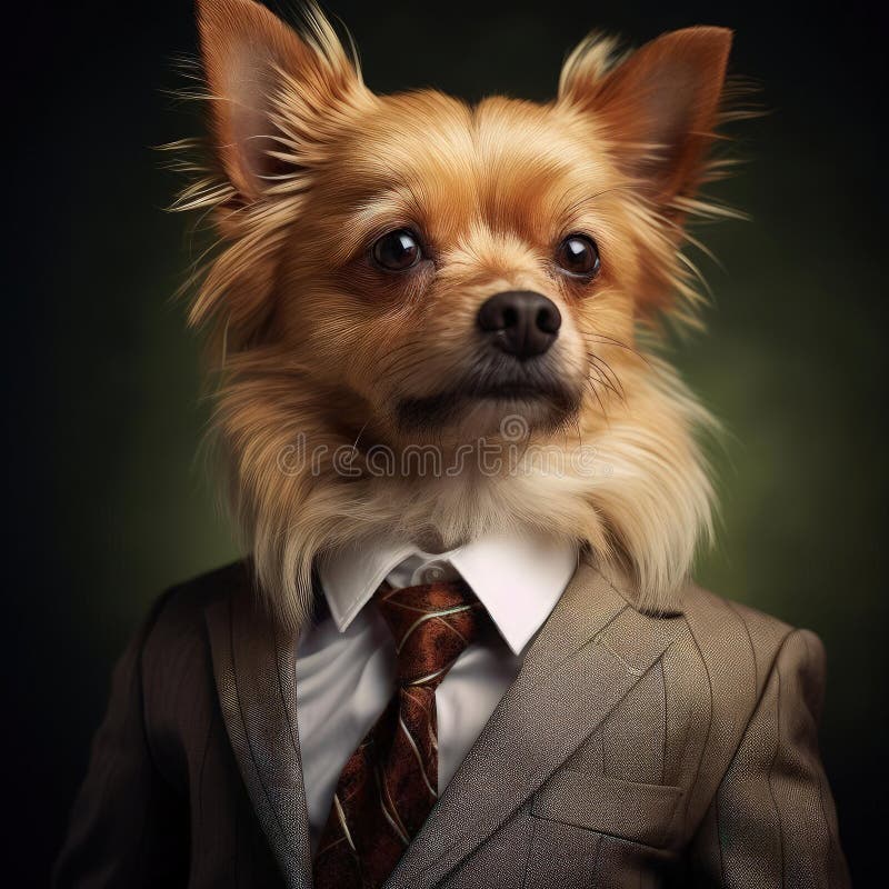 Perro con traje de corbata foto de archivo. Imagen de adorable - 299947068