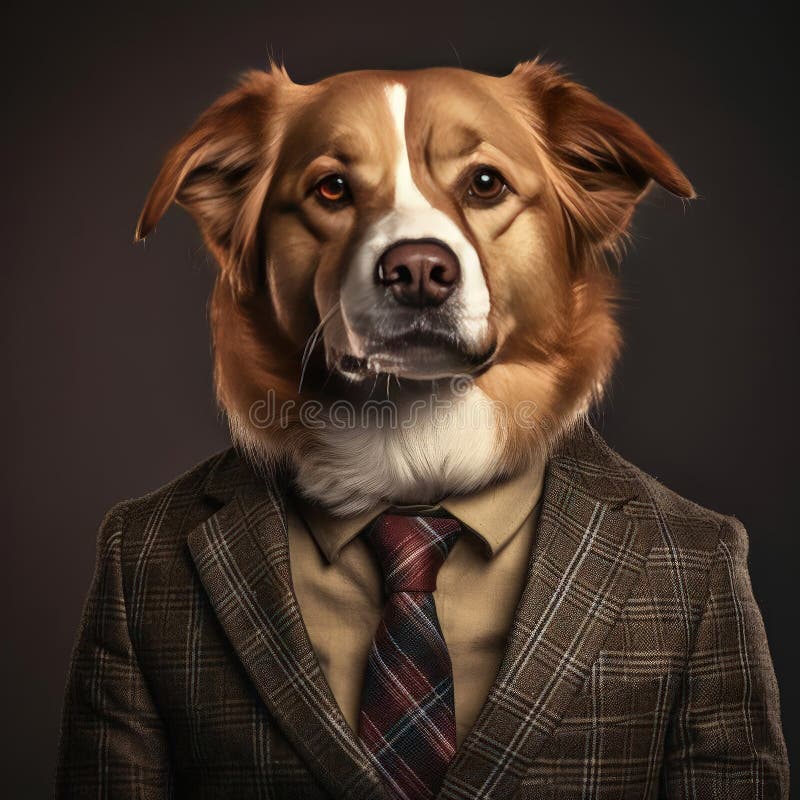Perro con traje de corbata imagen de archivo. Imagen de concepto ...