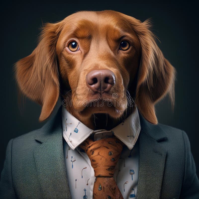 Perro con traje de corbata imagen de archivo. Imagen de humor - 299949197