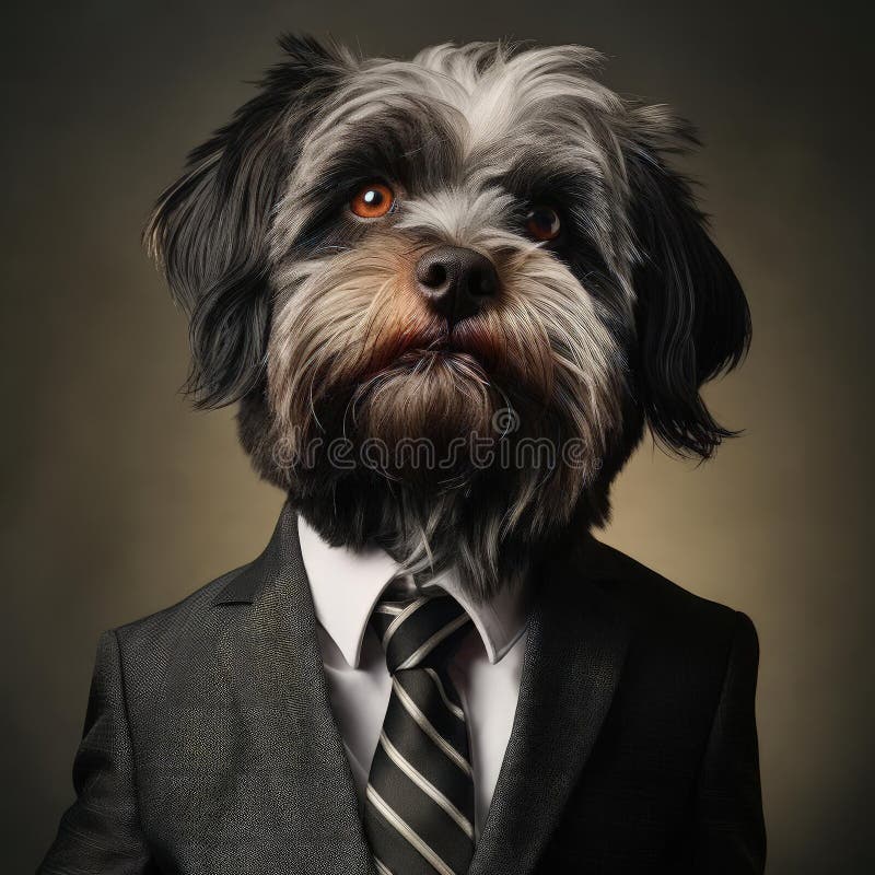 Perro con traje de corbata imagen de archivo. Imagen de traje - 299951059