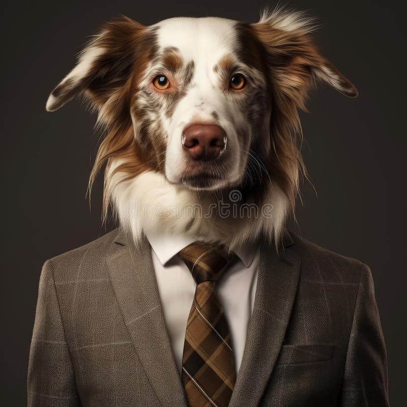 Perro con traje de corbata foto de archivo. Imagen de escritorio ...