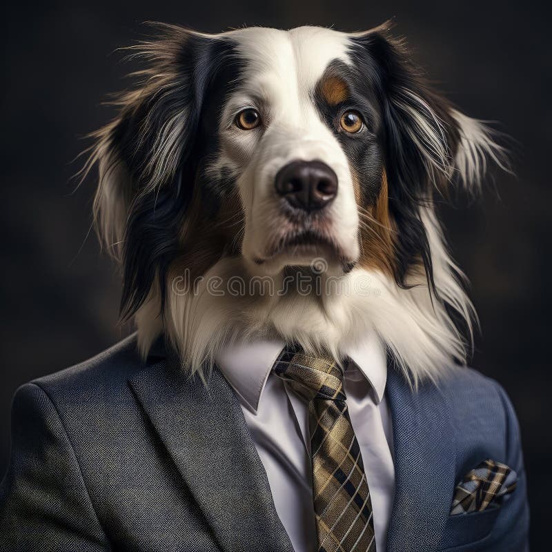 Perro con traje de corbata imagen de archivo. Imagen de manera - 299953169